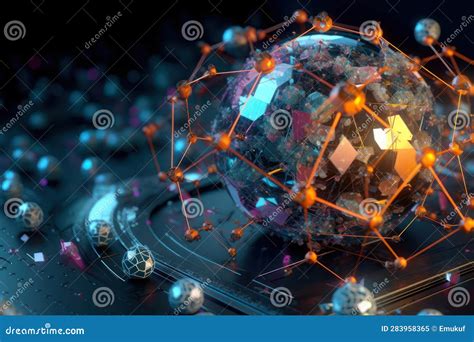 Abstract Molecular Digital World Generative Ai Stock Illustration Illustration Of Background