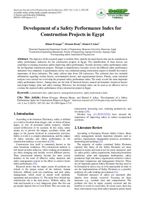 Pdf © Science And Education Publishing Doi1012691ajcea 3 5 5 Development Of A Safety