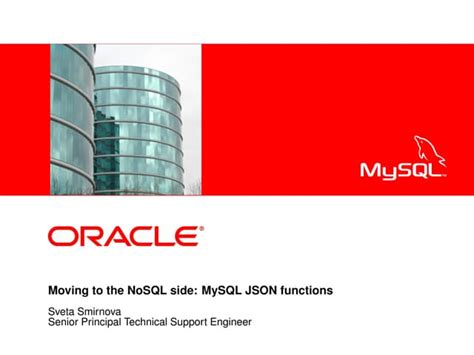 Moving To The Nosql Side Mysql Json Functions Ppt