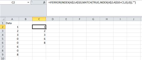 Arrays Make Link To Column Excluding Certain Values In Excel