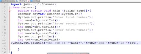 Java Language Input Scanner Tutorial Code For Java C