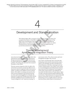 SPM Sensory Processing Measure Second Edition And SPM Quick Tips
