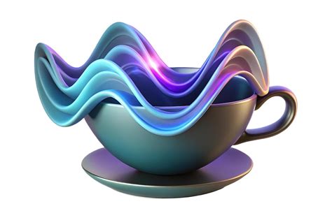 Abstract Glowing Waveform Creating A Teacup Outline Concept As Glowing