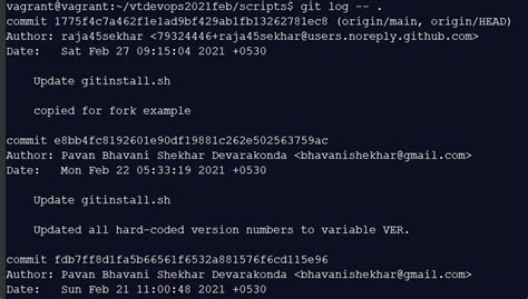 DevOps Hunter Git Log Commit History