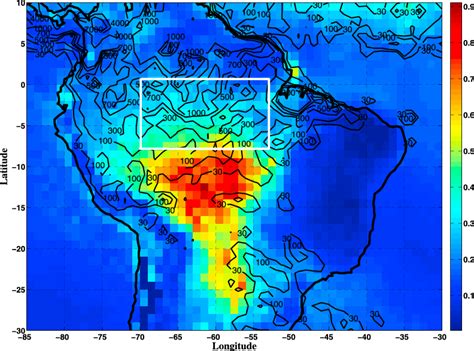 Mean Aerosol Optical Depth At 550 Nm Aod From The Aqua Modis Level 3