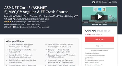 Free Course Udemy Asp Net Core Asp Net Mvc C Angular Ef
