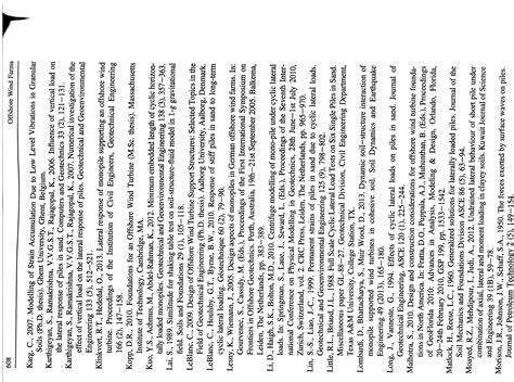 Table 16 Offshore Wind Turbine Foundations — Analysis And