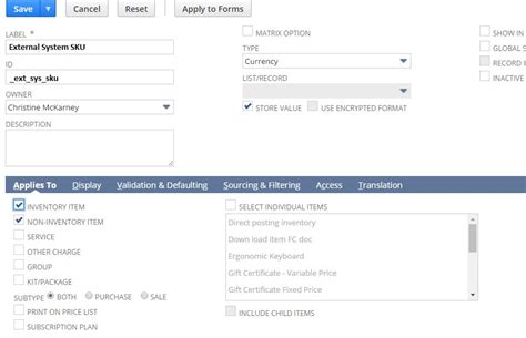 Applying Custom Item Fields To Individual Items In Netsuite 20162