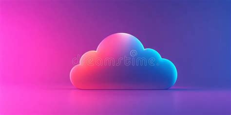 Vibrant Cloud Symbol Representing Digital Data Storage And Technology Stock Illustration