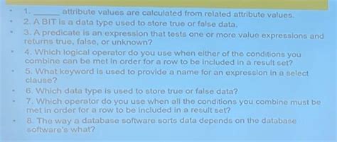 Attribute Values Are Calculated From Related Chegg Com