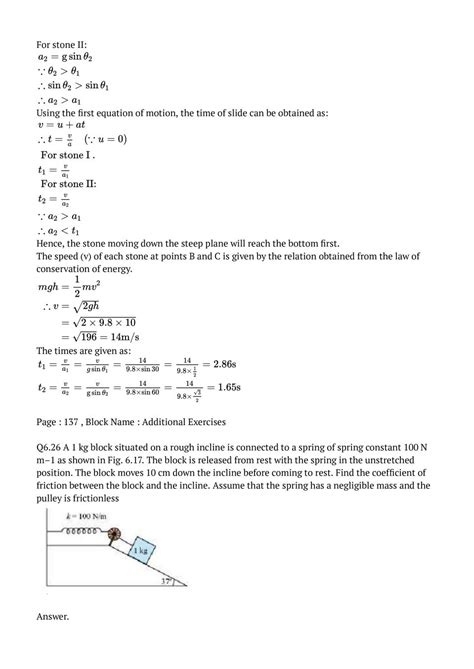 Ncert Solutions For Class 11 Physics Chapter 5 Work Energy And Power Pdf