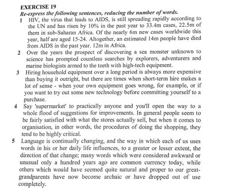 Exercise Reduce Words Appunti Lingua Inglese Studocu