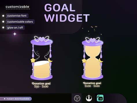 Cute Sand Timer Liquid Filling Goal Widget Is Fully Customisable For Twitch Streamlabs And