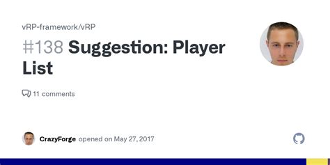 suggestion player list · issue 138 · vrp framework vrp · github