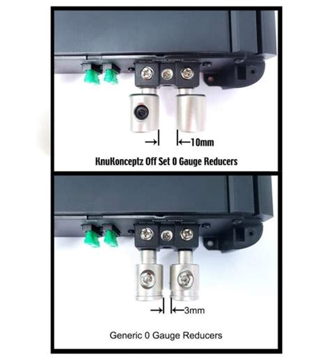 Knukonceptz Offset Power Ground Input Wire Gauge Reducer 0 4 Gauge 1 0 Pair With Heat Shrink