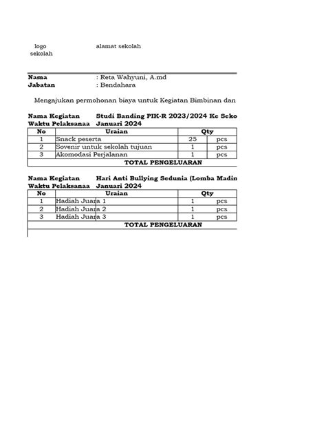 Pengajuan Barang O2sn Pdf