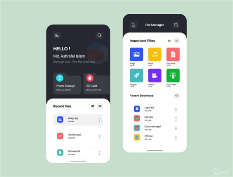 File Manager App Ui Design On Behance
