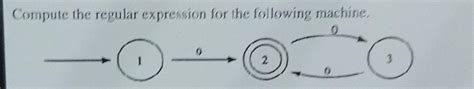 Solved Compute The Regular Expression For The Following Chegg