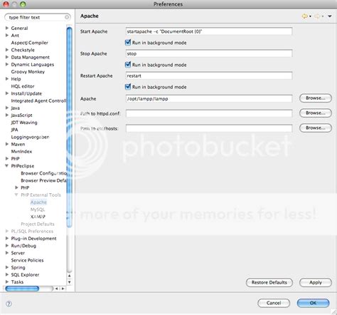 help needed setting up xampp with phpeclipse in mac os x apache