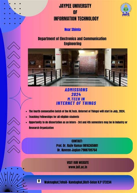 Mtech Ece Mtechadmissions2024 Teachingfellowship Juit Jaypee University Of Information
