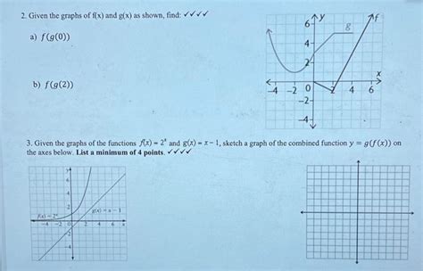 Solved Given The Graphs Of F X And G X As Shown Find Chegg