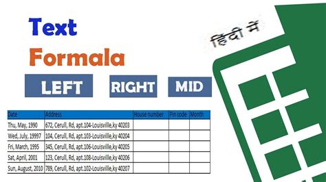 Learn 3 Excel Formulas Left Right Mid Len And Find In Hindi Youtube
