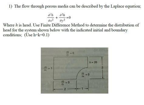 Solved 1 The Flow Through Porous Media Can Be Describe