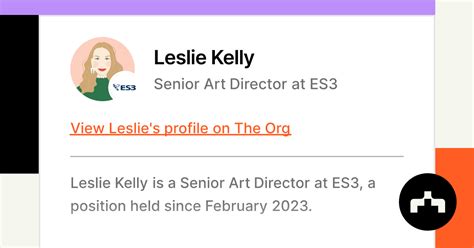 Leslie Kelly Senior Art Director At Es3 The Org