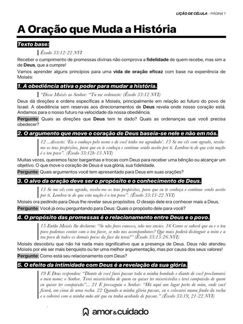 Ac Celula A Oracao Que Muda A Historia Pdf Deus Livro Do Êxodo