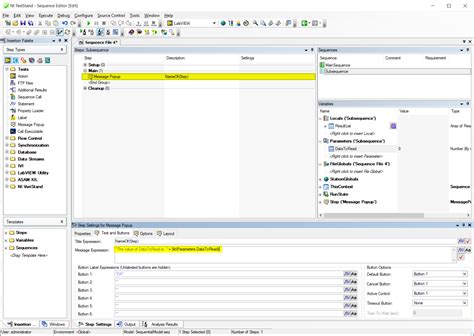 Passing Data To A Subsequence With Parameters In Teststand Ni