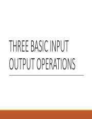 Lecture Three Basic Input Output Operations Pdf Three Basic Input Output Operations Intended