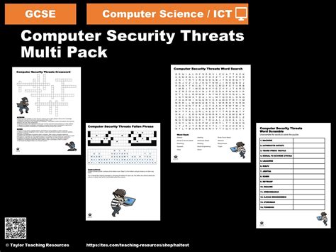 Computer Security Threats Worksheets Pack Teaching Resources