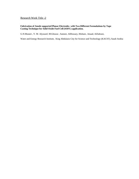 Pdf Fabrication Of Anode Supported Planar Electrodes With Two Different Formulations By Tape