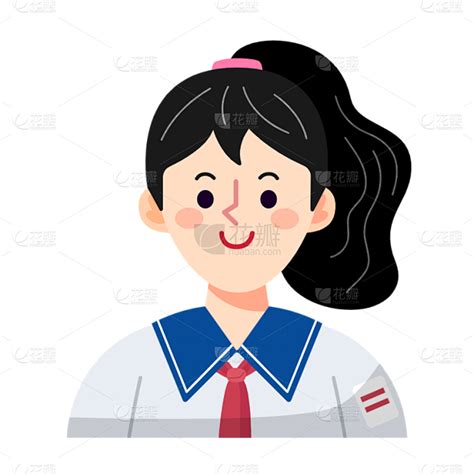 Icon 人物头像元素 女学生