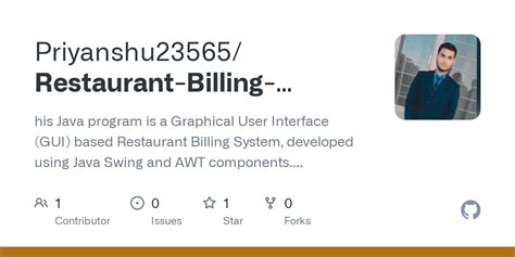 Github Priyanshu23565restaurant Billing System In Java Using Swing Gui His Java Program Is