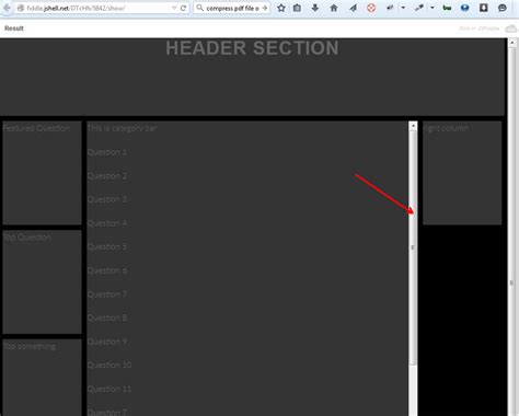 Jquery Hidden Vertical Scrollbar For The Middle Column In Bootstrap Stack Overflow
