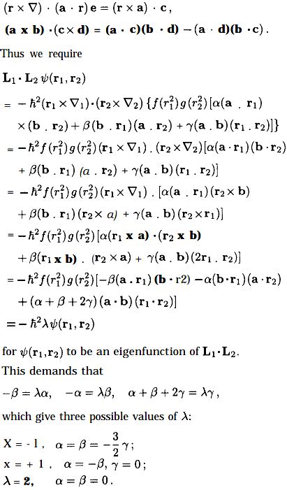 Consider The Following Two Particle Wave Function In Position Space