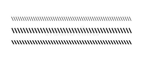 Slash Line Border With Diagonal Lines Angle Of Tilt Stripes Black Pattern Of Footer Stock