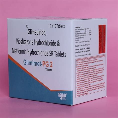 Glimepiride Pioglitazone Hydrochloride Metformin Hydrochloride Sr Tablets At Rs 105 Box
