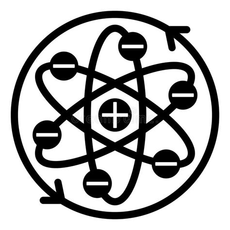 Atom With Elliptical Orbits Solid Icon Atomic Energy Concept Vector Graphics Stock Vector