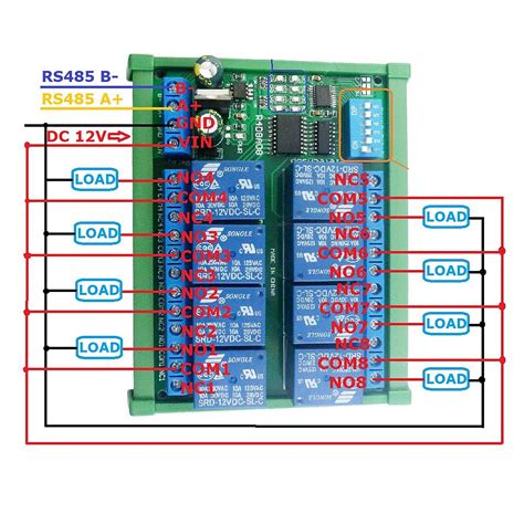 Relays R D A DC V Channel RS Relay Module Modbus RTU UART Remote Control Switch Wit
