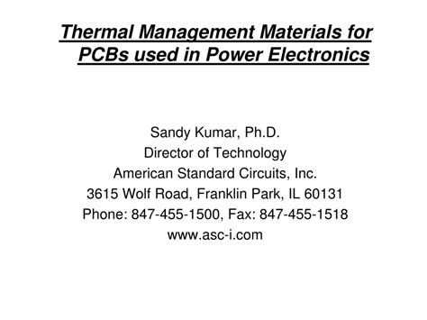 Pdf Thermal Management Pcbs For Power Electronics