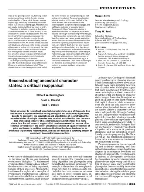 Cunningham Reconstructing Ancestral Character Download Free Pdf