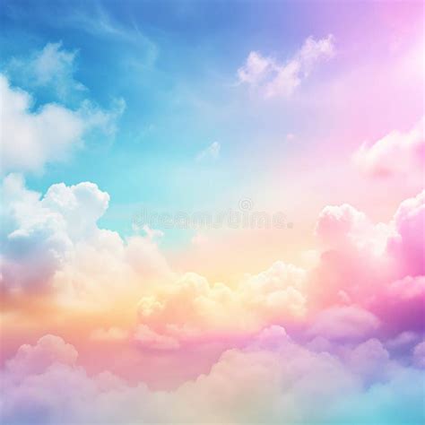 Soft Cloudy Gradient Pastel Abstract Sky Background In Sweet Color Stock Illustration