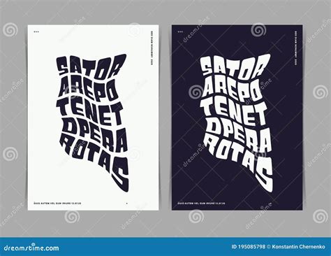 Modern Distorted Typography A4 Poster Template Stock Vector