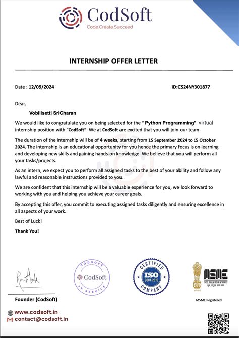 Sricharan Vobilisetti On Linkedin Internship Coding Python