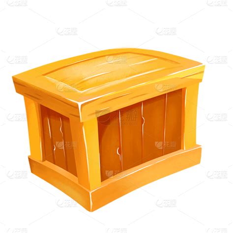 手绘黄色箱子元素