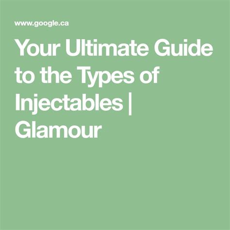 Types Of Injectables Your Complete Guide