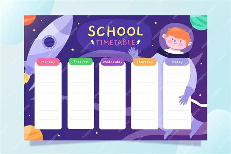 학교 시간표 템플릿으로 돌아가기 무료 벡터