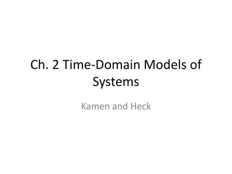 PPT Ch 2 Time Domain Models Of Systems PowerPoint Presentation Free Download ID 3229902